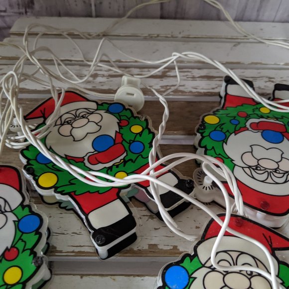 Unbranded | Holiday | Vintage Santa String Lights Plastic Large ...